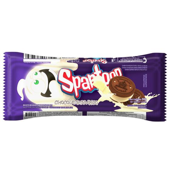 Biscoito Recheado Spantooo sabor Chocolate Branco 30g - Biscoito ...