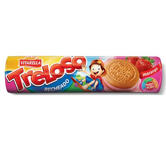 Biscoito Recheado Treloso Morango 130g - Vitarella - Biscoito / Bolacha ...