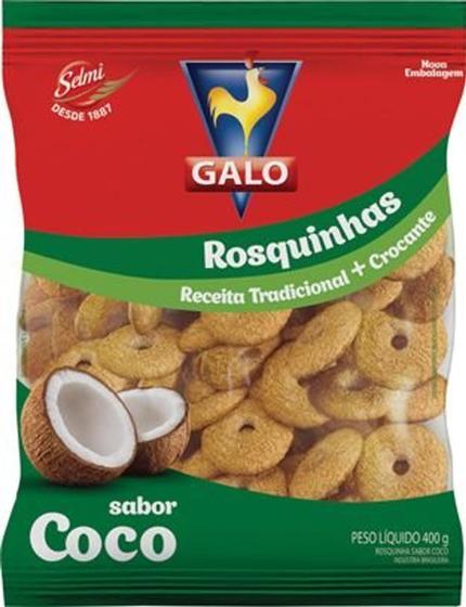 Biscoito Rosquinha de Coco Gallo 400g Caixa com 12 Unidades - Galo ...