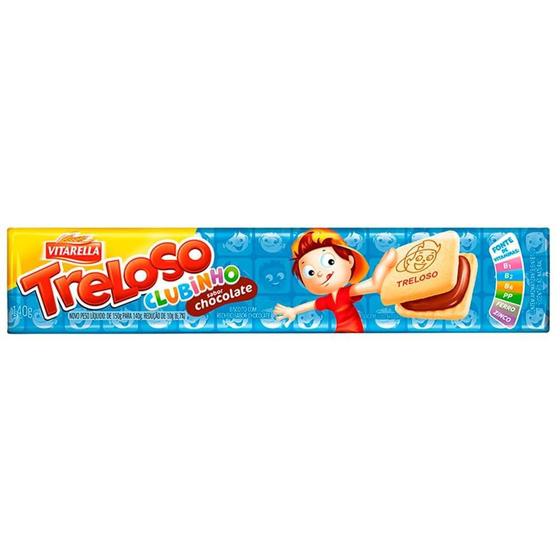 Biscoito Vitarella Treloso Clubinho Recheado Quadrado Chocolate 130g ...