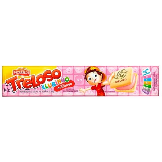 Biscoito Vitarella Treloso Clubinho Recheado Quadrado Morango 130g ...