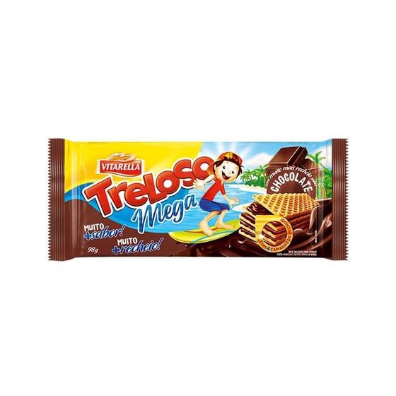 Biscoito Vitarella Wafer Treloso Mega Chocolate 30X98g Embalagem com 30 ...