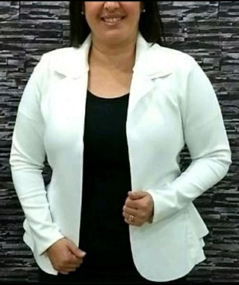 Blazer Curto Acinturado Plus Size Neoprene Prestige Moda Blazer