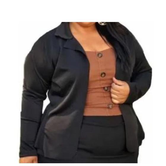 Blazer Feminino Plus Size Neoprene G1 Ao G4 Fasciniun Blazer