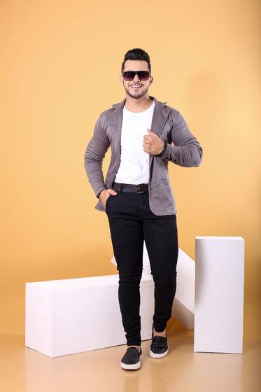Blazer masculino slim fit cinza claro - DRAGONFLY - Blazer Masculino ...