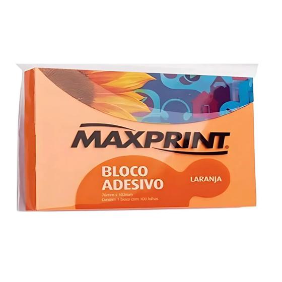Bloco Adesivo Laranja Neon 76mm x 102mm 100 Folhas MaxPrint - Bloco ...