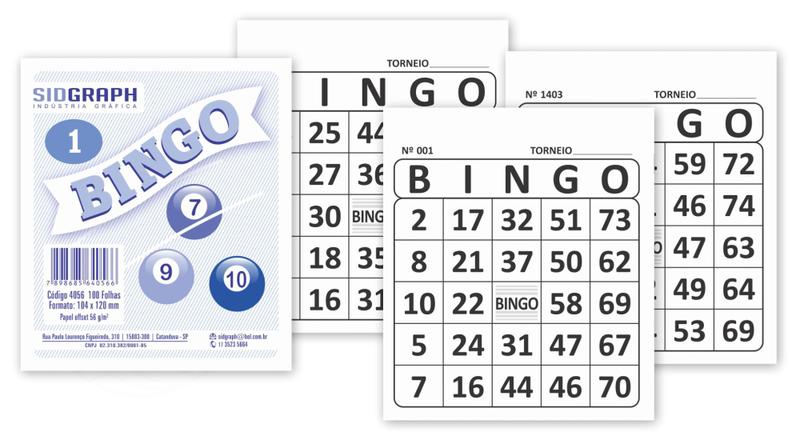 Bloco bingo sid graph branco 100fls.104x120 pct/15 - Cartela de Bingo ...