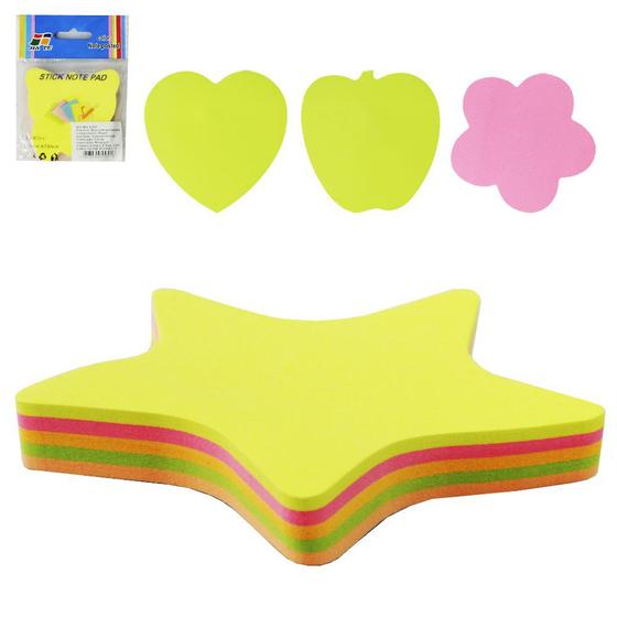 Bloco de anotacao sticker adesivo sortidos com 100 folhas colors 7,6x7 ...