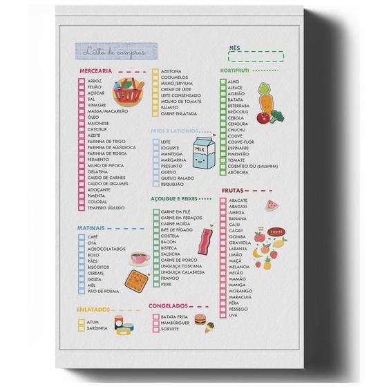 Bloco de Lista de Compras Frente e Verso 14 x 20 cm - A5 - 1 Via - 100 ...