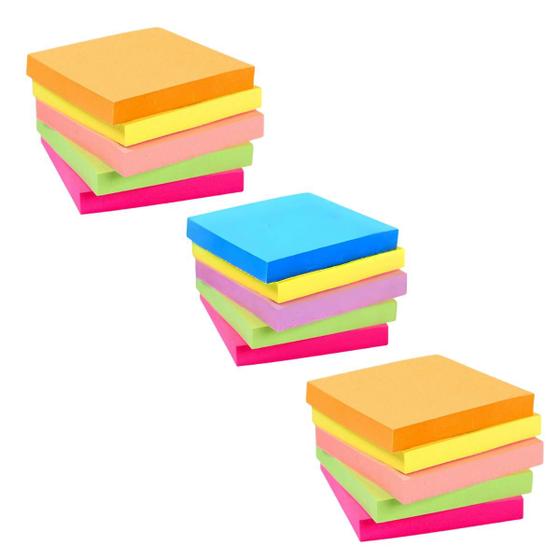 Bloco de Notas 2000Folhas 5 Cores Lembrete Anotações Recados Colorido ...