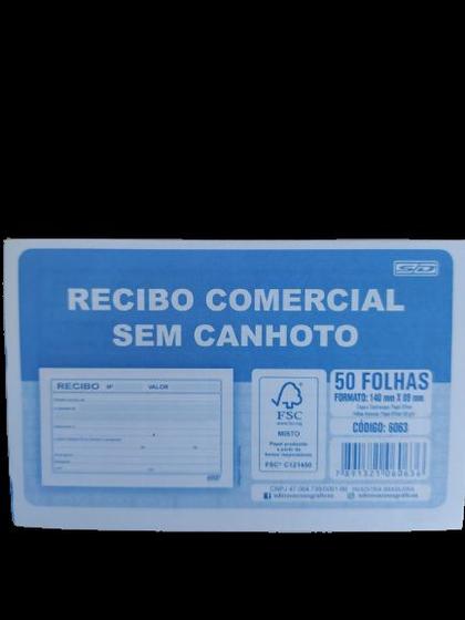 Bloco de recibo São Domingos sem canhoto 140X89mm 50 folhas - Recibo ...