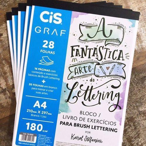 Bloco Lettering A4 180g Brush Karol Stefanini Cis 28 Folhas - Bloco de ...