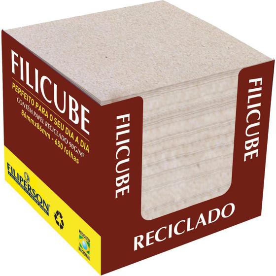 Bloco Para Recado Filicube 8X8Cm.90G. Reciclado Natural - Planeta ...