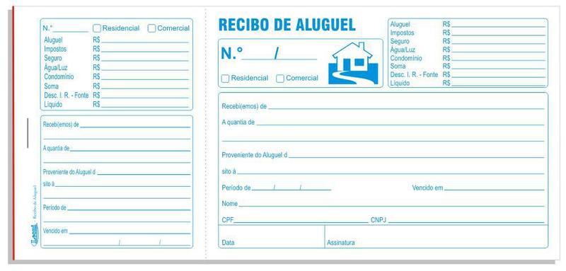 Bloco Recibo de Aluguel 50 Folhas - Leoni Papeis - Recibo - Magazine Luiza