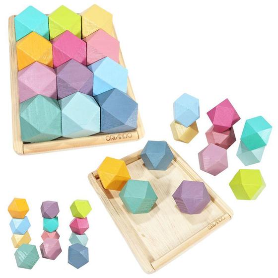 Blocos De Empilhar 12 Pedras Equilíbrio Madeira Heurístico - Criando ...