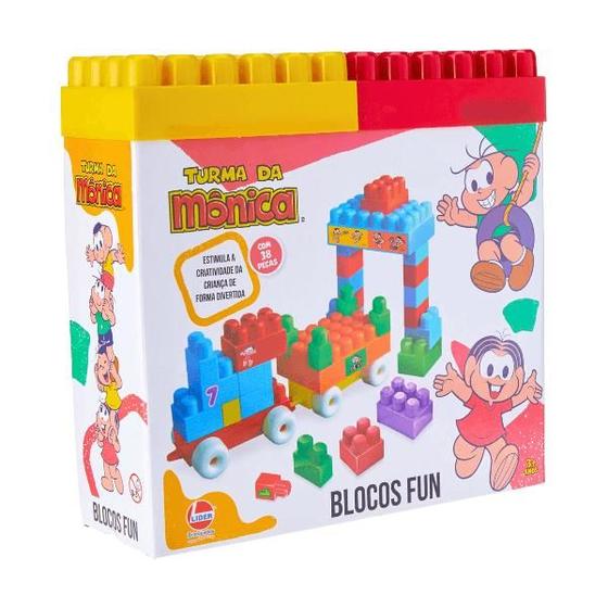 Blocos de Montar Bloco Fun 38 Peças Turma da Mônica Líder - Blocos de ...