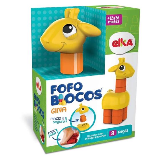 Blocos de Montar Fofo Blocos Gina 8 Peças 1212 - Elka - Brinquedos de ...