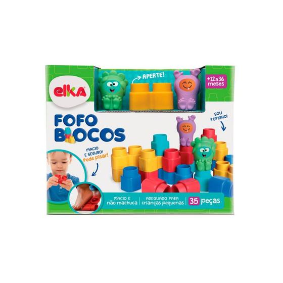 Blocos de montar fofoblocos 35 pecas coloridas e divertidas - ELKA ...