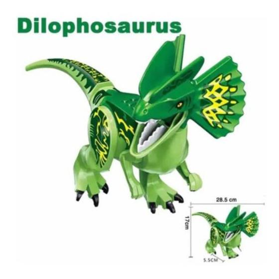 Blocos De Montar Jurássico Dilophosaurus Dinossauro Grande - Mega Block ...
