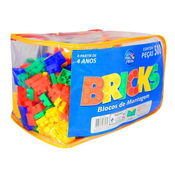 Blocos de Montar - Mega Bricks - 500 Peças - Pais e Filhos - Brinquedos ...