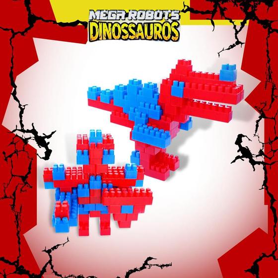 Blocos de Montar Mega Robots Dinossauros 64 Peças - GGB Plast ...