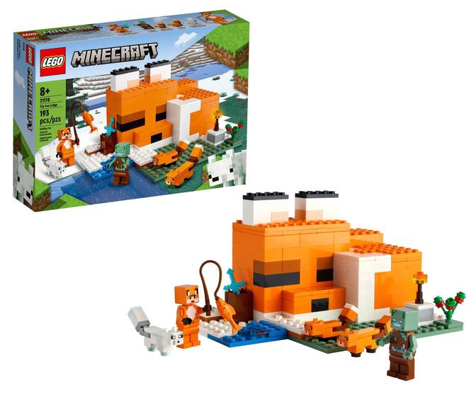 Blocos Montar Lego Minecraft Pousada Da Raposa Casa 193 Pçs ...