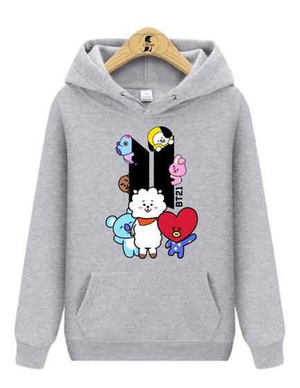 moletom canguru moletom bts bt21 🏤 Blusa de Moletom Canguru BTS ...