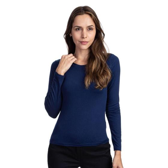 Blusa Feminina Azul Lisa - COLOMBO - Blusas Femininas - Magazine Luiza