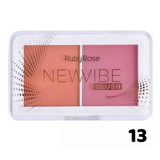 Blush Facial Ruby Rose New Vibe Compacto Paleta Duo - Blush - Magazine Luiza