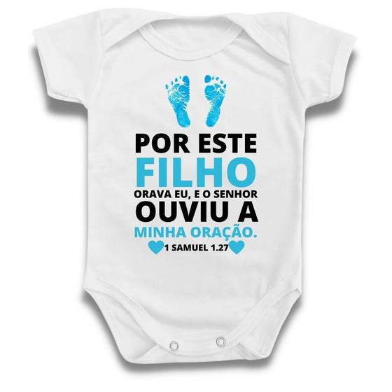 Body Bebê Por Este Filho Orava Eu Oração Samuel Azul Menino - Borizinho ...