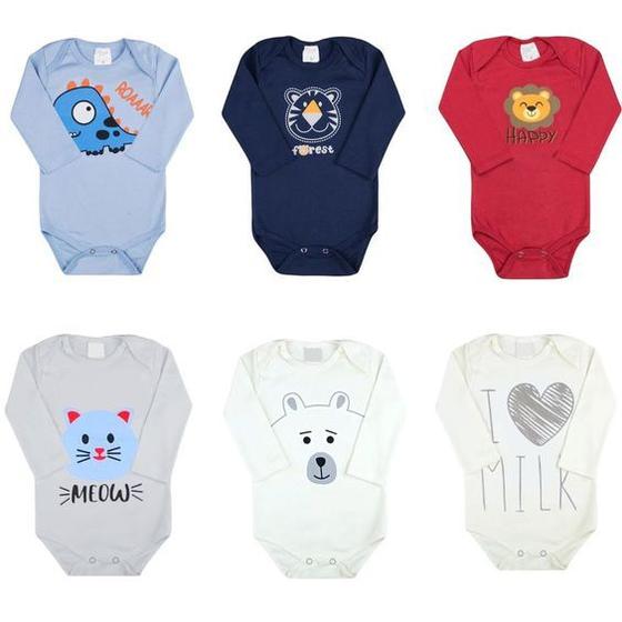 Body com Manga Longa 6 Kit Chá de Bebê Vários Tamanhos - DudaLelê ...
