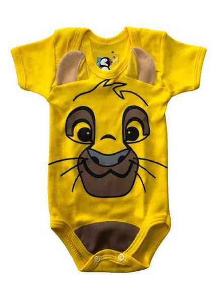 Body Leão Simba. Body de bebê fantasia Simba. Body tematico Rei Leao ...