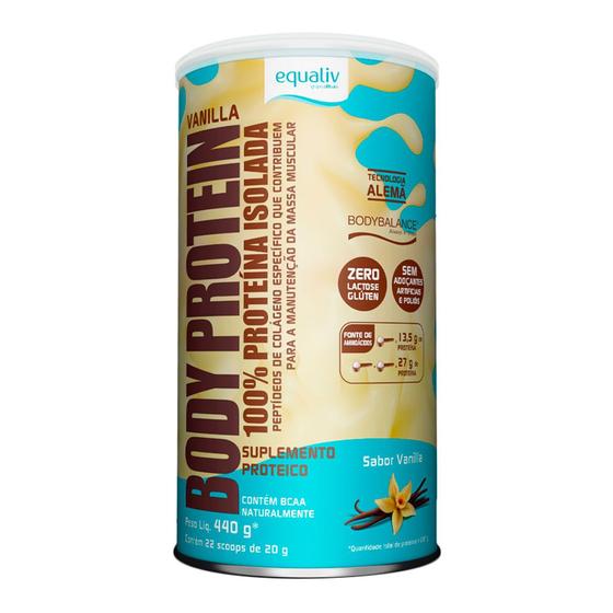 Body Protein Equaliv 100% Proteína Isolada e Hidrolisada Sabor Vanilla ...