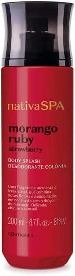 Body Splash Desodorante Colônia Nativa SPA Morango Ruby 200ml ...