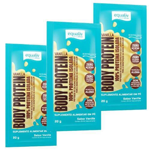Body vanilla protein sachê - equaliv kit com 3 un - Whey Protein ...