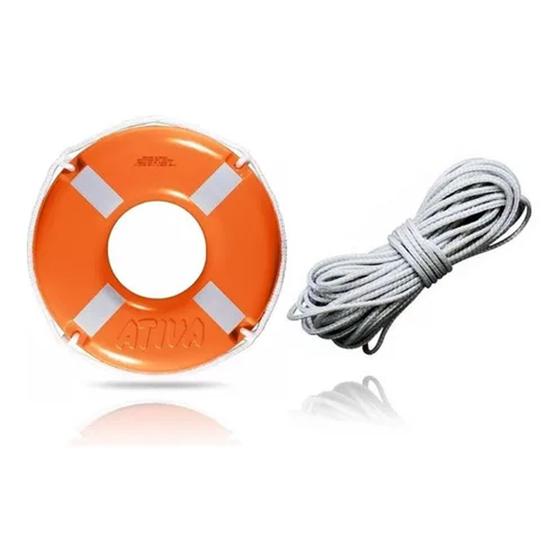 Bóia Circular Salva Vidas 50 cm Classe II + Cabo Retinida 30 Metros ...
