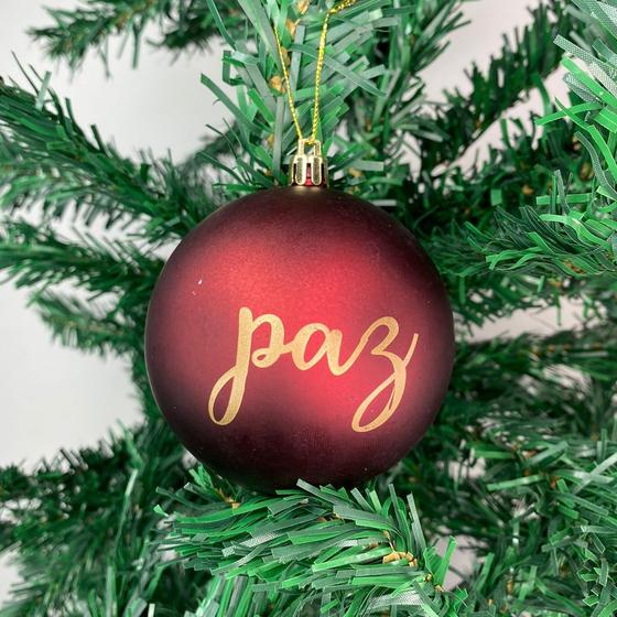 Bola de Natal Paz Amor Saúde Gratidão 4 peças - D&A - Bola de Natal ...