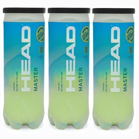 Bola de Tênis Head Master Pack com 3 tubos - Bola de Tênis - Magazine Luiza