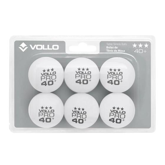 Bola ping pong Vollo 3 Estrelas kit 6 unidades - unissex - branco - Bolinha de Ping Pong ...