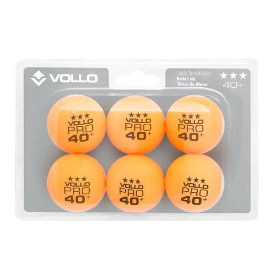 Bola ping pong Vollo 3 Estrelas kit 6 unidades - unissex - laranja - Bolinha de Ping Pong ...