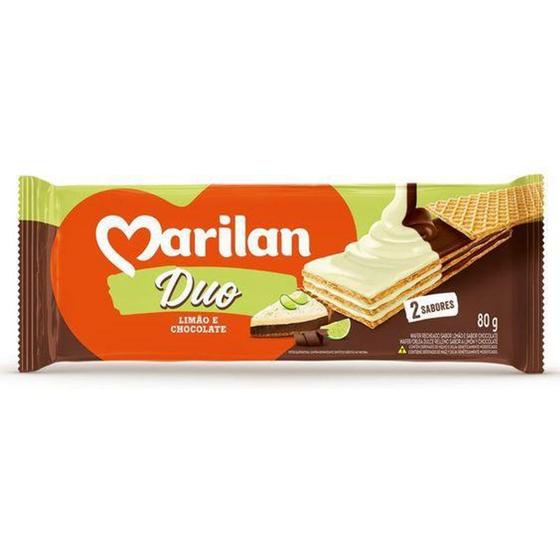 Bolacha Wafer Duo Combinação Perfeita Limão e Chocolate - Marilan ...