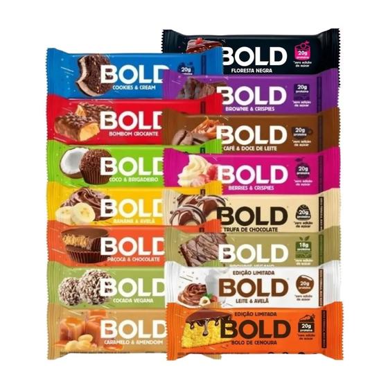 BOLD BAR- VOCÊ ESCOLHE O SABOR (COM SABOR NOVO) com 12 UNIDADES de 60g ...