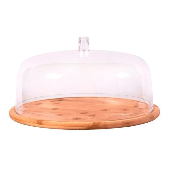 Boleira De Bambu Com Cúpula Em Acrílico Ø33cm - Tyft - Boleira / Prato ...