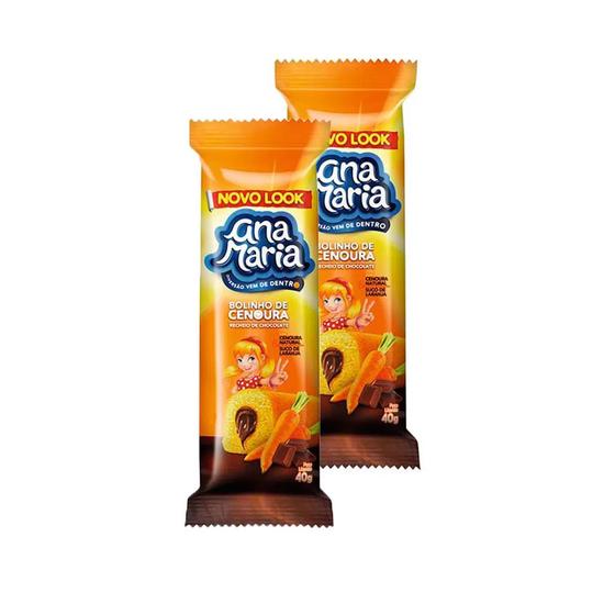 Bolinho Ana Maria Cenoura com Chocolate 40g Kit com duas unidades ...