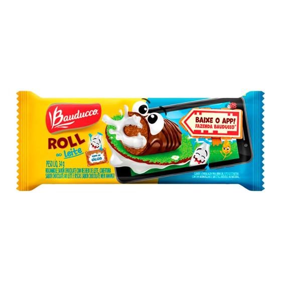 Bolinho Bauducco Roll ao Leite 34g - Bolo / Bolinho / Mini Bolo ...