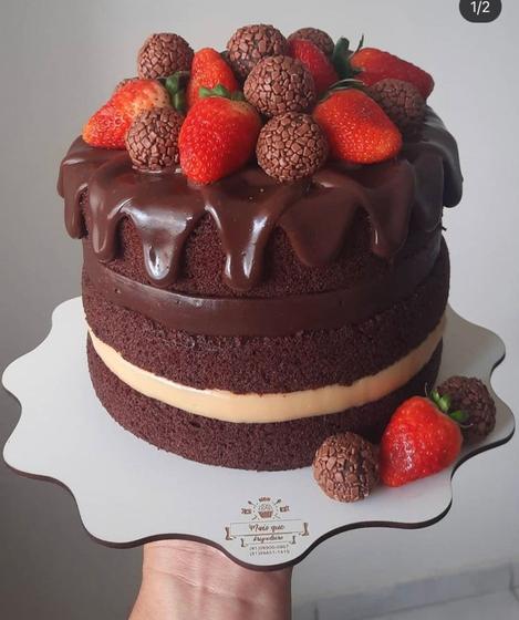 bolo cake de chocolate com morango - Ninho com Nutela - Bolo / Bolinho ...