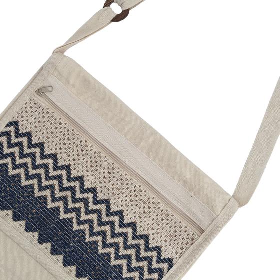 Bolsa Bornal Simples Transversal Artesanal Feita a Mão Algodão com Aba ...