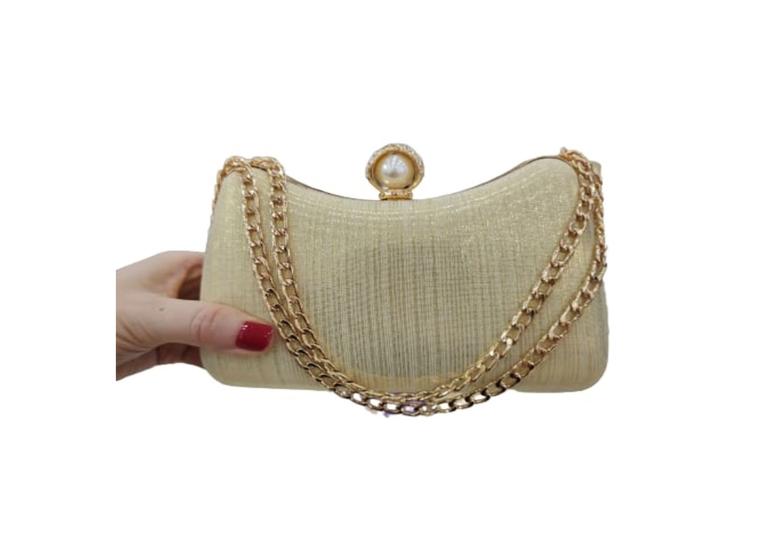 Bolsa Clutch Festa Brilho Dourada Casamentos Formaturas - Nicbolsa ...