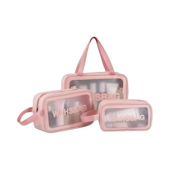 Bolsa De Armazenamento De Maquiagem Em PVC Transparente Fosco PU Net ...