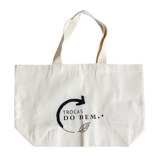 Bolsa Eco Bag Larga Crua - Trocas Do Bem - Sacola Ecológica / Ecobag ...